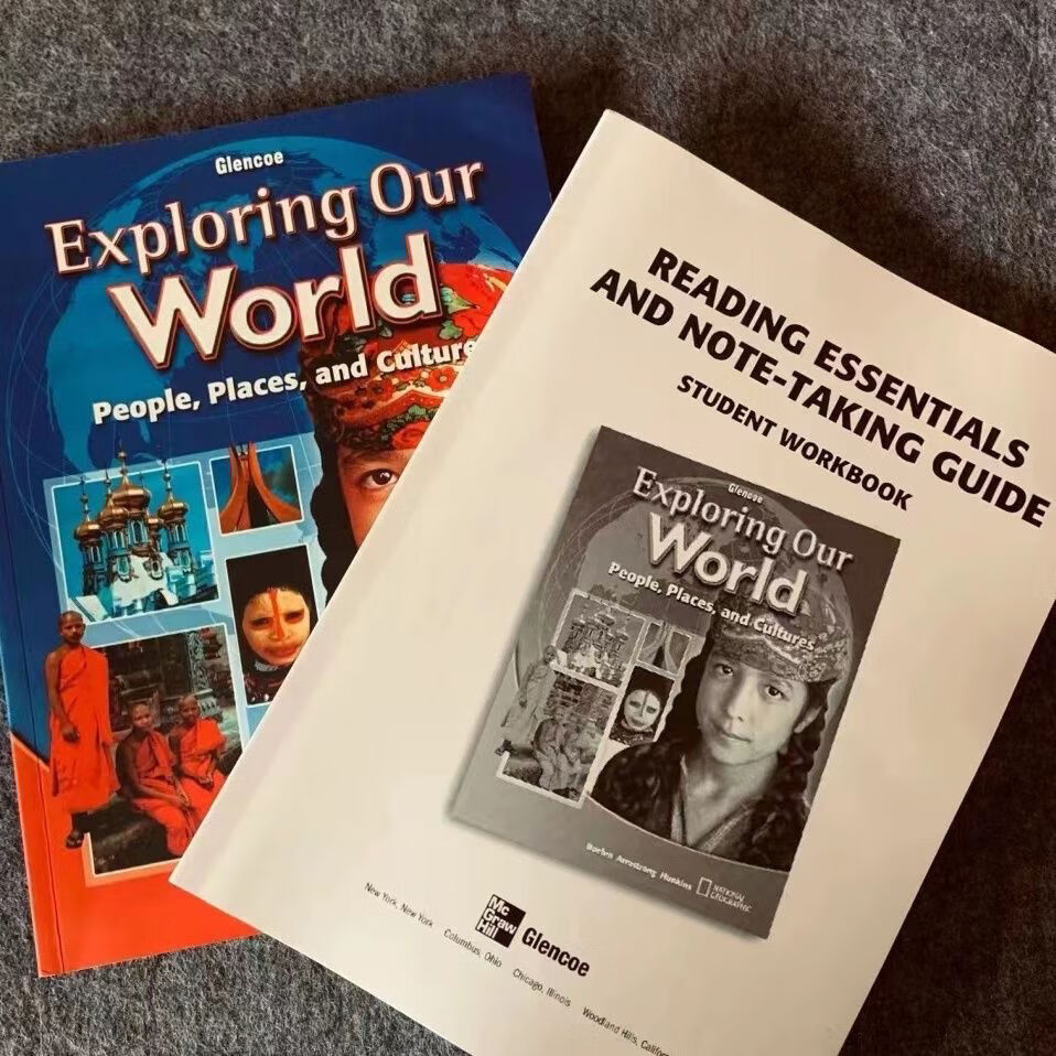 道林纸 美国高中地理教材 Exploring Our World, Student Edition 课本+练习册