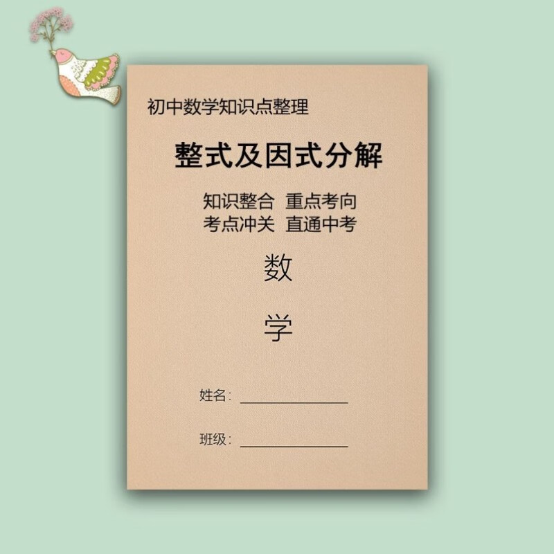 初中数学整式及因式分解知识点整理专项练习附详细解析练习本