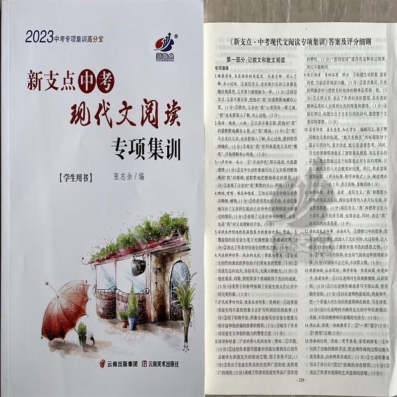 有答案】2023年新支点中考现代文阅读专项训 中考专项集训高分宝 集训高分宝