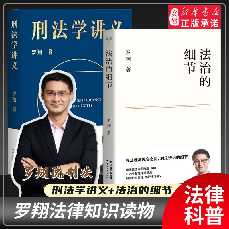 刑法学讲义+法治的细节套装2册 B站罗翔给大众的普法书 讲刑法普法力作法律知识读物 法学普及民法典法律罗翔书籍 速发