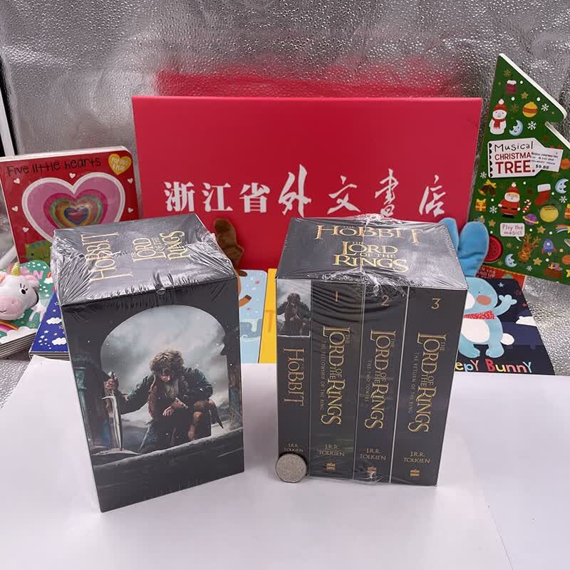 进口英文原版现货 The Hobbit and The Lord of the Rings霍比特人+指环王 魔戒4册套装 托尔金Tolkien 奇幻 畅销 电影小说