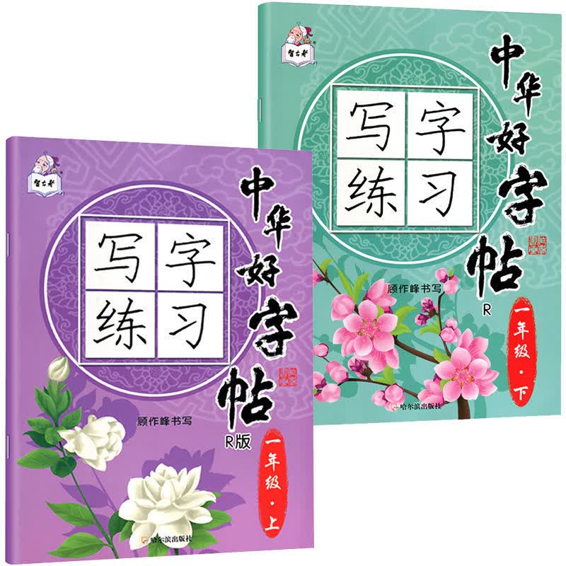 一年级练习字帖人教版下册练字帖同步下学期语文生字铅笔练字上写 一年级上册+下册(两本)