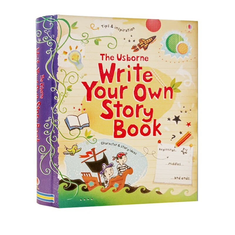 英文原版 Usborne Write Your Own Story Book 故事写作指导书 英语文学创作指导写作工具书 趣味插图英文学习参考指南 绿山墙图书