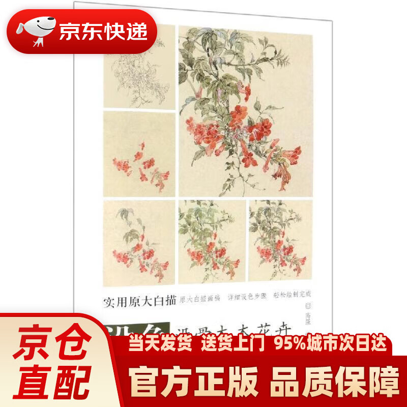 设色没骨木本花卉