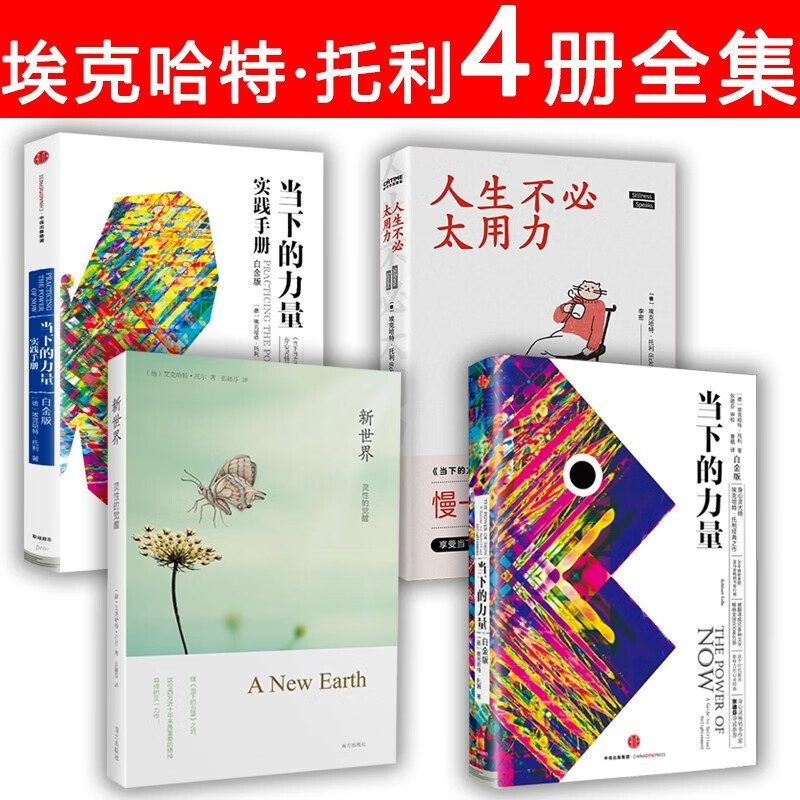4册 当下的力量+实践手册+人生不必太用力+新世界灵性的觉醒 埃克哈特托利作品集