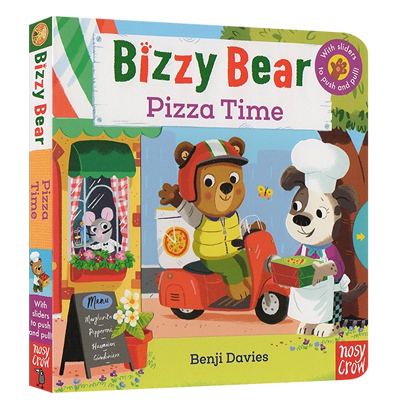 英文原版 小熊很忙新品系列 Pizza Time 机关纸板操作拉拉书 Bizzy Bear系列 子互动 边玩边学 儿童启蒙绘本