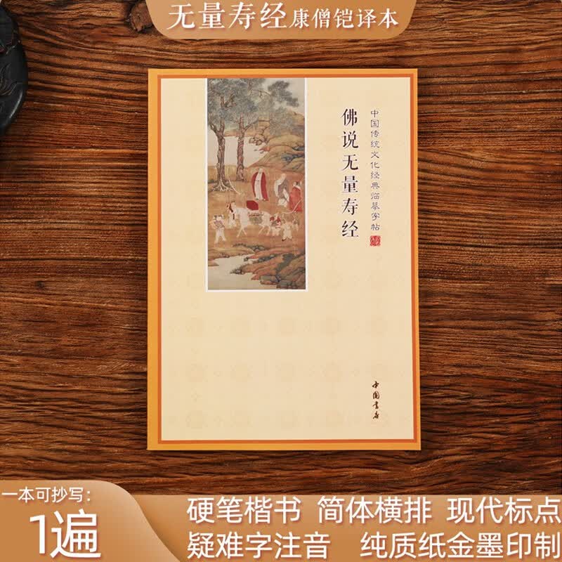 【新版】地藏经心经手抄本大悲咒楞严经药师经抄经本字帖法华经描 【无量寿经 赠1笔5芯】
