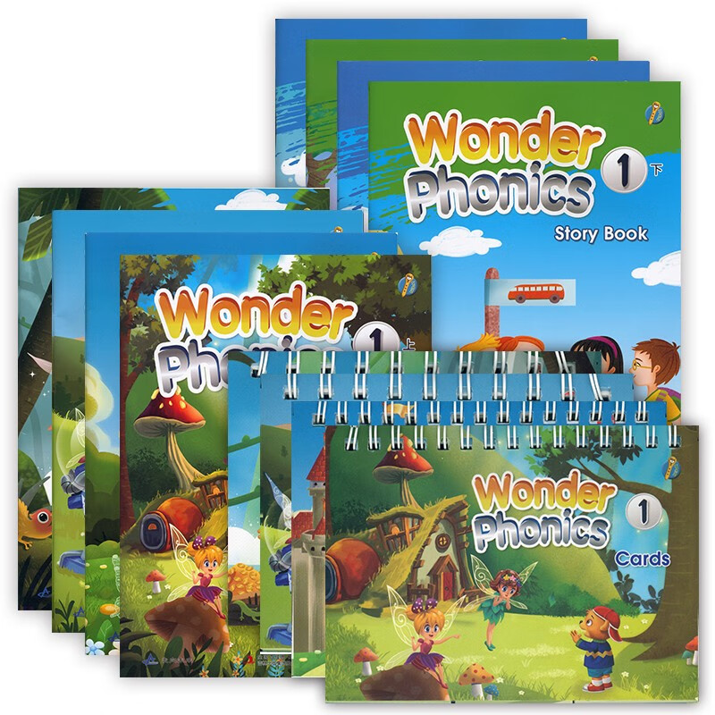 神奇语音magic phonics 升级版wonder phonics 1/2/3/4级别5-12岁幼儿少儿英语自然拼读启蒙教材送音频可点读听说读写字母发音拼读 Wonder ponics1-4全套