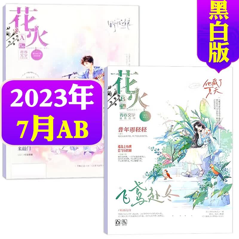 花火杂志黑白版2023年多期可选 【共2本】2023年7月AB新