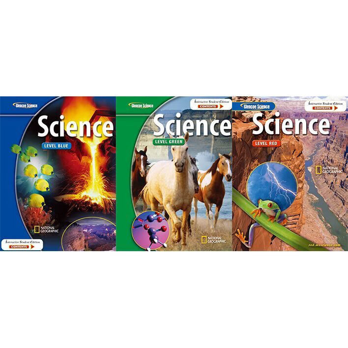 格伦科 McGraw-Hill Glencoe Science Level Red/Green/Blue 全套三本