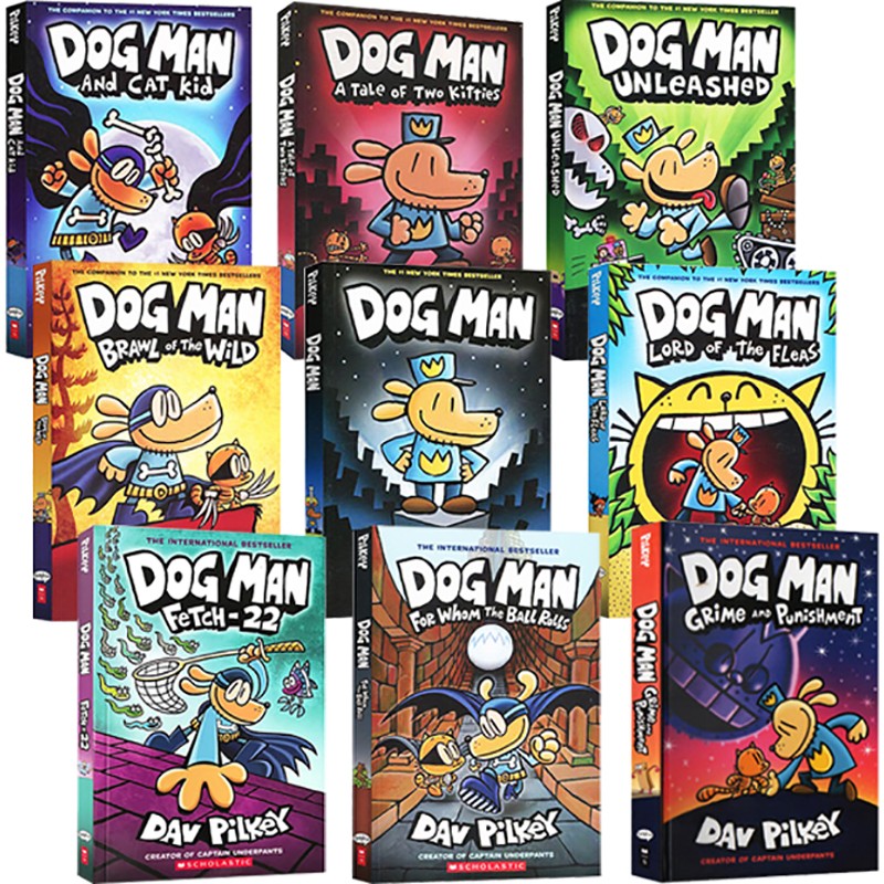 英文原版 神探狗狗的冒险1-9册 The Adventures of Dog Man 7-12岁儿童文学 内裤超人队长同作者Dav Pilkey儿童英语漫画故事章节桥梁书