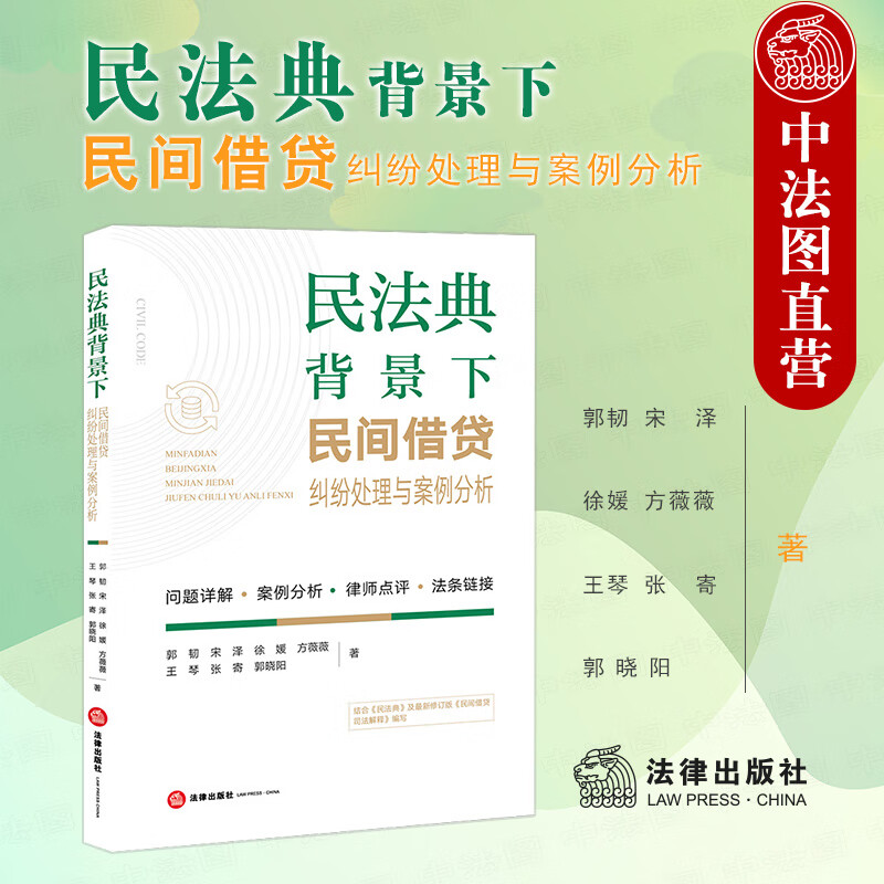 中法图 民法典背景下民间借贷纠纷处理与案例分析 法律出版社 民法典民间借贷纠纷立案管辖合同效力债务