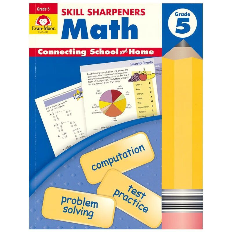 Evan-Moor Skill Sharpeners Grade 5 美国加州技能铅笔刀小学五年级练 技能铅笔刀 数学