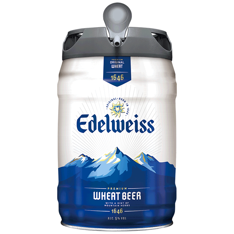 需首购：Heineken 喜力 悠世 Edelweiss 精酿白啤 荷兰原装进口 5L 桶装 ，139.9元 包邮（多重优惠）—— 慢慢买比价网