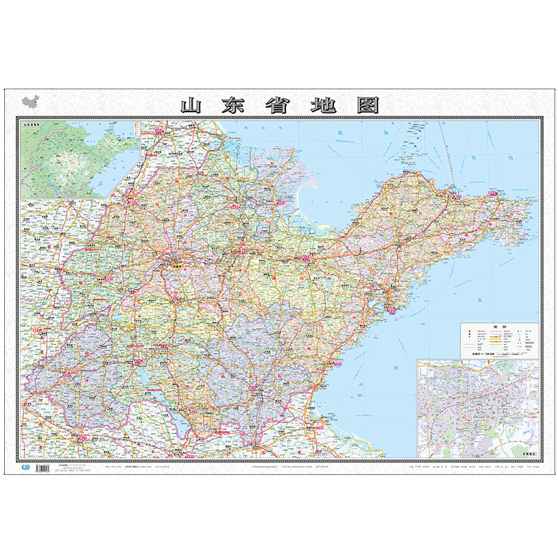 中国地图分省墙贴儿童房平面防水贴纸床头背景世界地图墙面装饰品 山东省地图 大