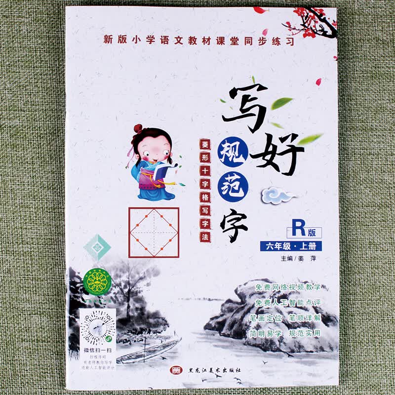 写好规范字菱形十字格二年级三年级四年级五年级六年级上册下册钢笔字帖临摹同步语文人教写字课练字寒假作业 六年级上册菱形十字格写好规范字