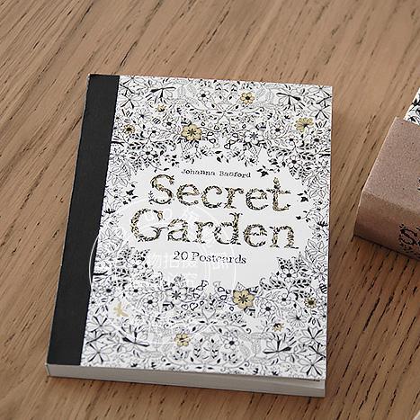 现货 秘密花园明信片书 港台原版 减压填色书Secret Garden涂鸦本绘画明信片 秘