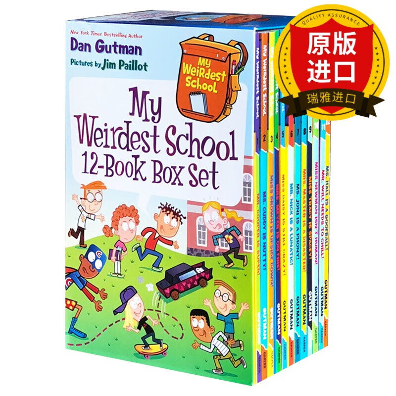 英文原版 疯狂学校第四季12册盒装 My Weirdest School 12 美国小学推荐读物 进口初级章节桥梁漫画校园故事书籍my weird school