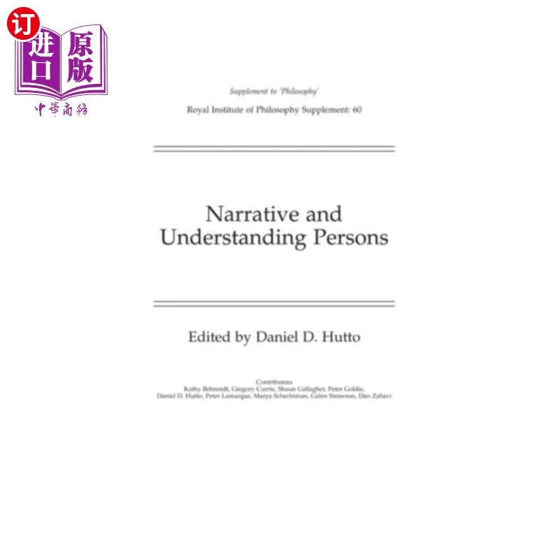 海外直订Narrative and Understanding Persons 叙事与理解人