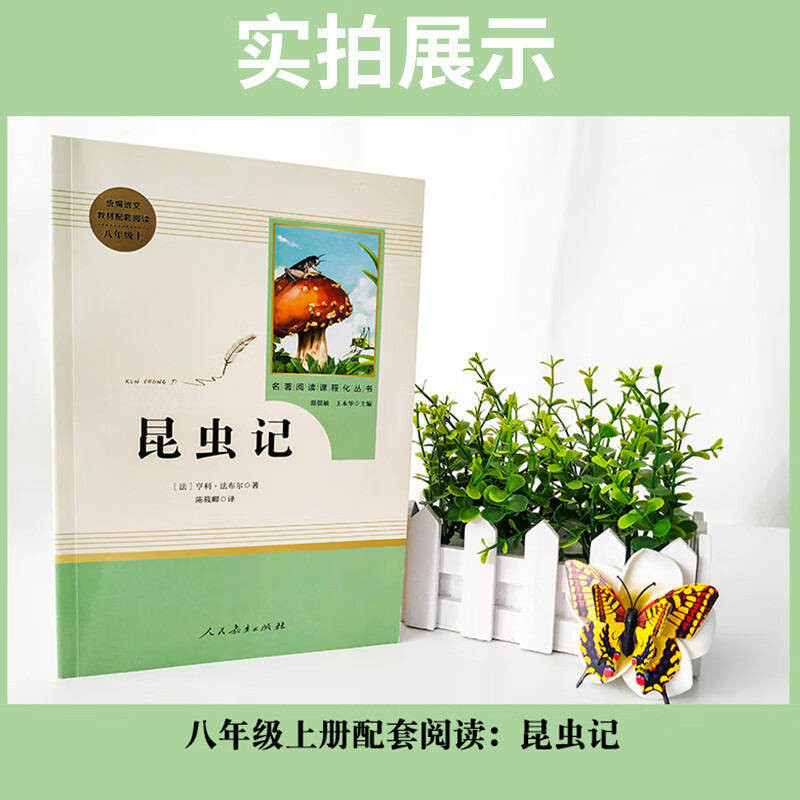 昆虫记和红星照耀中国人民教育出版社原著完整版法布尔八年级上册课外阅读书初二8年级寂静的春天星星离 昆虫记人教版