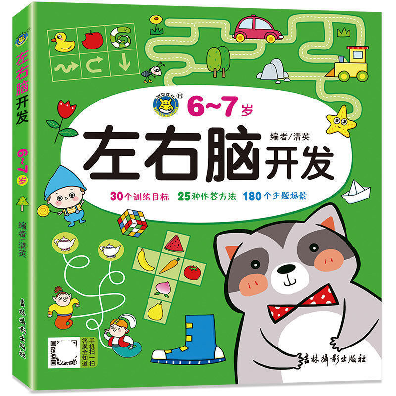 左右脑开发书 幼儿童早教启蒙全脑思维逻辑训练2-3-4-5-6-7岁 6-7岁左右脑开发