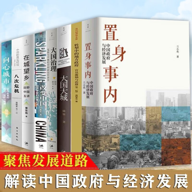 【可选】置身事内:中国政府与经济发展 兰小欢+大国大城+大国治理+向心城市+改变中国+转型中的中国政府 中国政治经济书 中国经济书8册