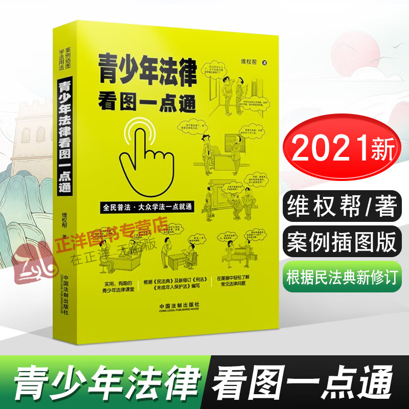 2021新 青少年法律看图一点通 案例插图版 全民普法书籍 维权帮 根据民法典及新修订《刑法》未成年人保护法