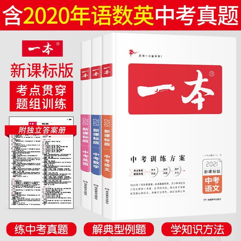 正规2021年总复习必刷题 中考一本语文英语数学附答案全解全析 九年级总复习资料中考考试 语数英