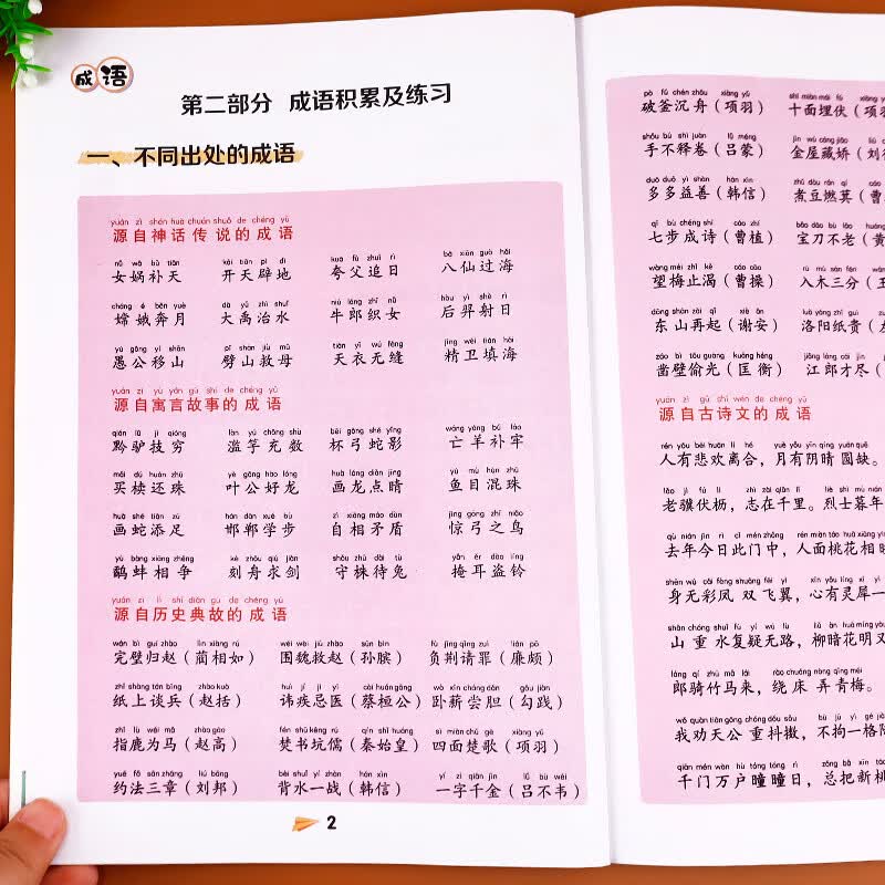 2021新版小学生成语训练大全小学词语积累专项练习册人教版成语知识四字成语大全书aabb式带拼音