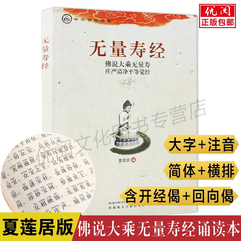 无量寿经注音版诵读教材佛说大乘无量寿庄严清净平等觉经夏莲居大字简体横排拼音版结缘佛经经书佛学书籍佛说