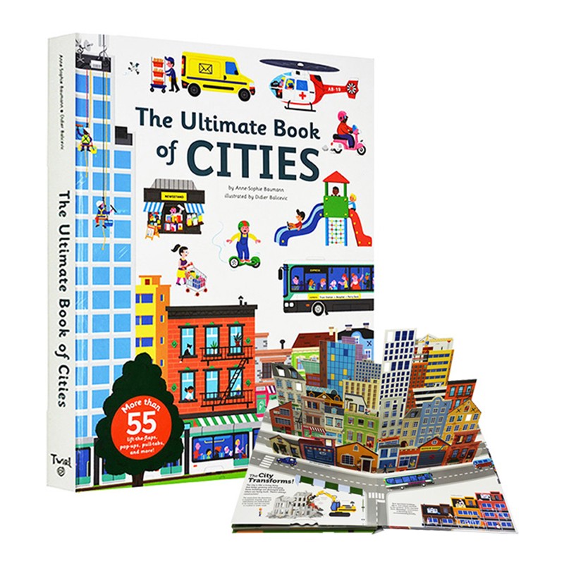 英文原版 The Ultimate Book of Cities 儿童汽车趣味科普绘本 立体翻翻书