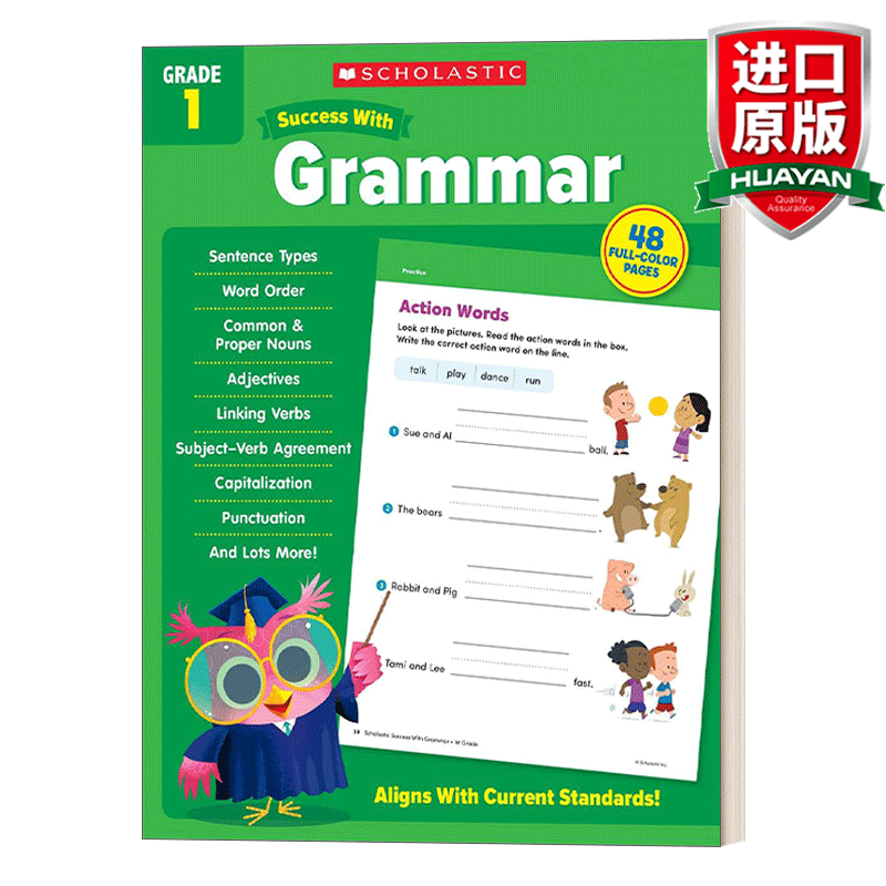 【瑕疵书】Scholastic Success with Grammar Grade 1 英文原版 学乐成功