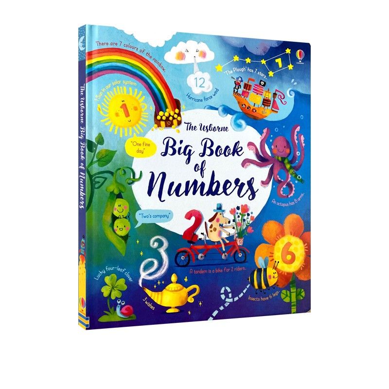 英文 Usborne Big Book 精装大开本 儿童数字单字启蒙图画辞典 子趣味互动游戏绘本 Numbers 数字