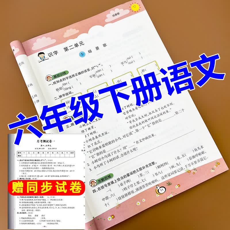 赠测试卷一二三四五六年级语文和数学上下册同步练习册人教版全套 六年级下册 数学