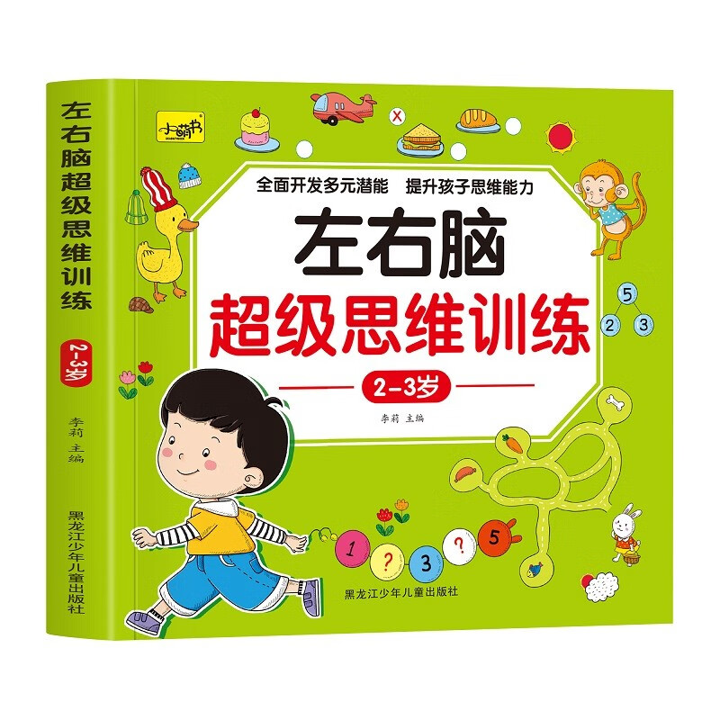 左右脑全脑智力开发幼儿专注力训练启蒙2-3-4-5-6岁儿童全脑逻辑思维训练早教启蒙益智游戏书 左右脑超级思维训练2-3岁