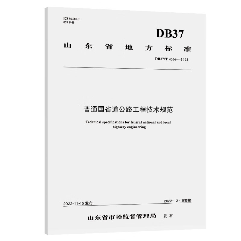 普通国省道公路工程技术规范（DB37/T 4556—2022）