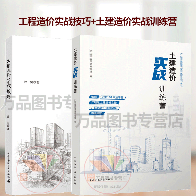 【全2册】工程造价实战技巧+土建造价实战训练营 专业提升轻松造价从入门到精通工程造价基础知识招标技巧案例分析示范操作