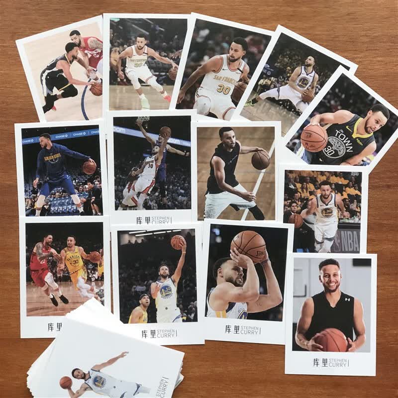 40张6*8厘米篮球小卡片科比詹姆斯哈登LOMO卡NBA手机装饰房间 库里40张6*8厘米