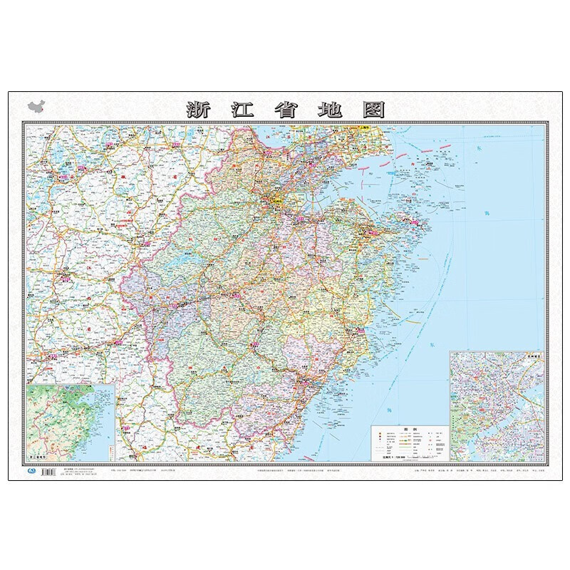 中国地图分省墙贴儿童房平面防水贴纸床头背景世界地图墙面装饰品 浙江省地图 大