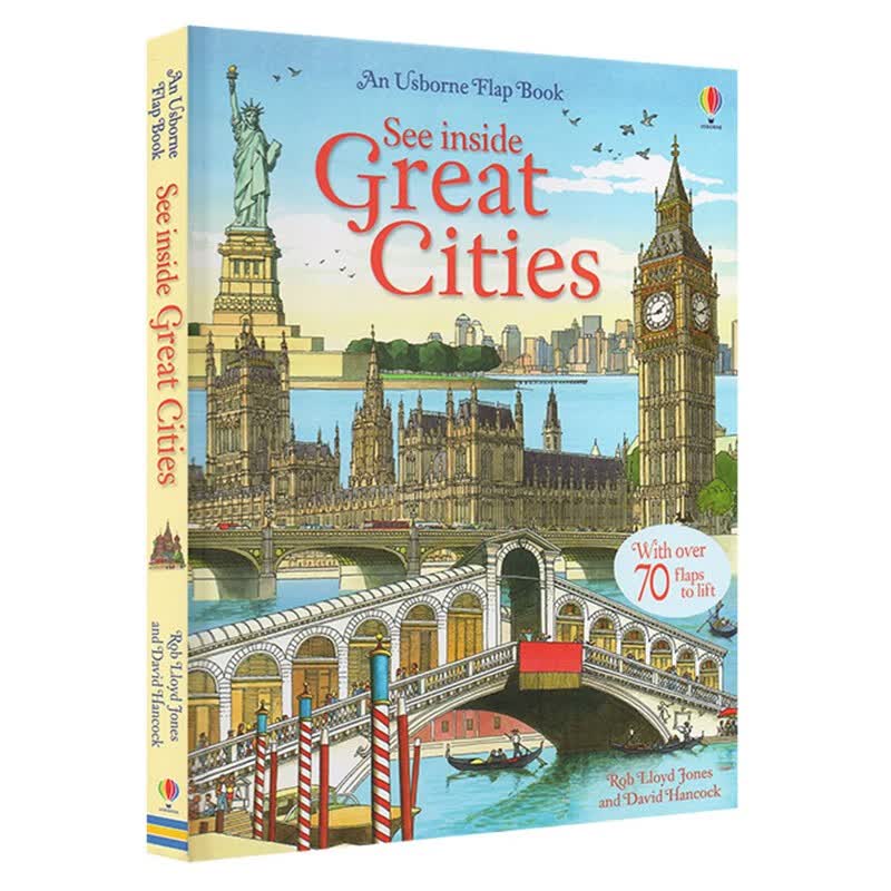 英文原版 Usborne See Inside Great Cities 看里面系列 探索大城市揭秘 纸板翻翻书 尤斯伯恩 儿童科普认知绘本 . 梦想童趣城