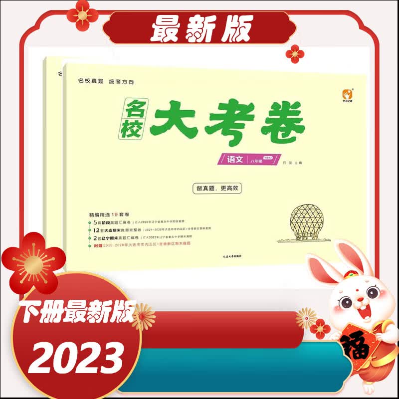 2023新名校大考卷 8年下册语数英物政史地生 大连学习之星 数学人教版 八年级下