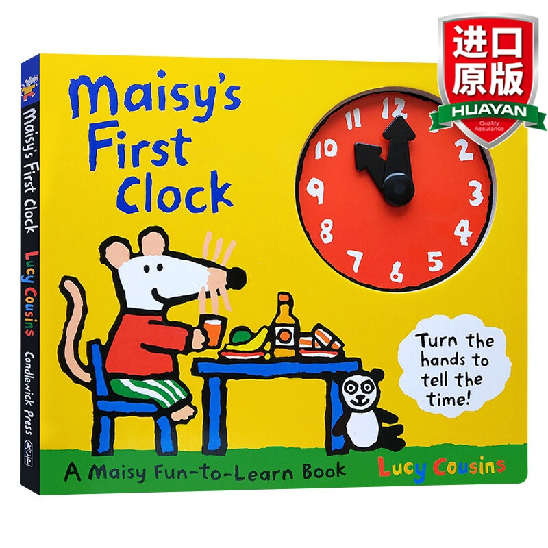 英文原版绘本 小鼠波波的第1个时钟 Maisy's First Clock 纸板时钟操作书 全英文版