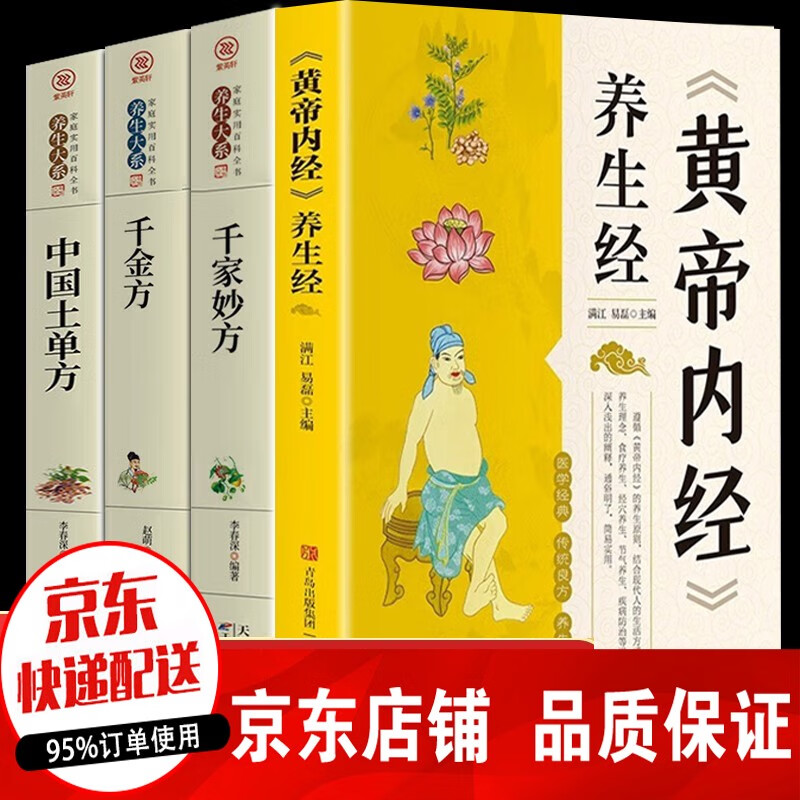速发 黄帝内经 养生经 中医养生书籍大全基础理论健康养生类皇帝内经十二经脉揭秘与应用四季养生法全书白话文版人体经络穴位图解书按摩 全4册黄帝内经+千家妙方+千金方+中国土单方