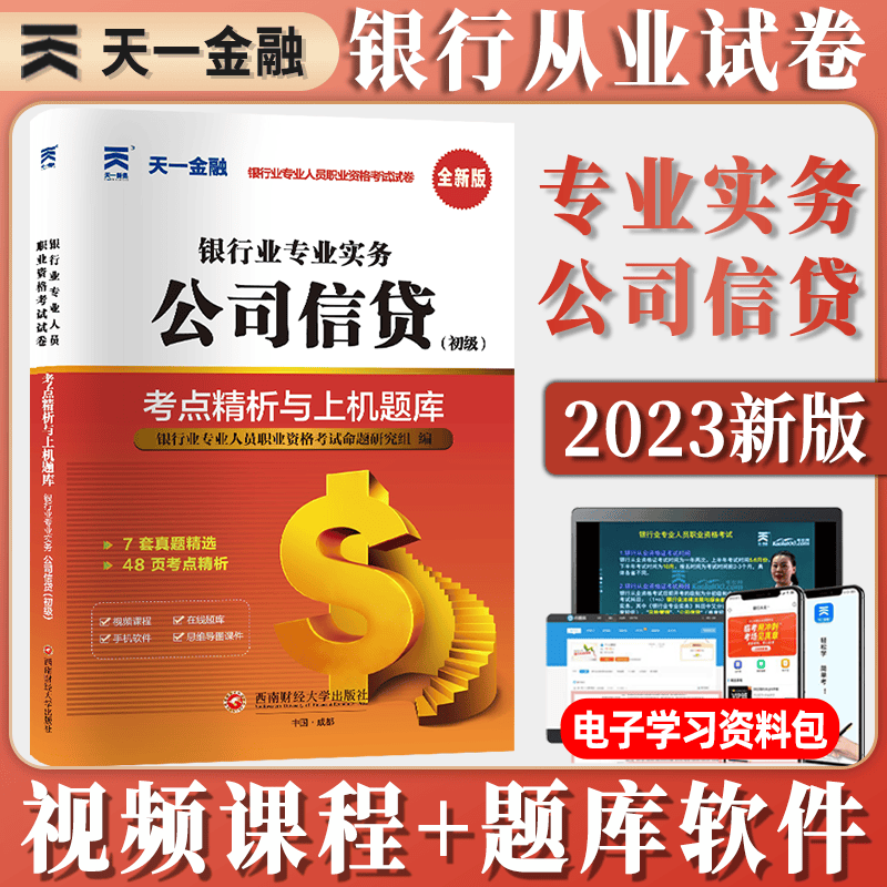 天一银行从业资格考试教材配套考点精析与上机题库天一2023初级银行从业资格证官方真题试卷2023辅导真题法律法规个人理财贷款信贷银行管理 公司信贷