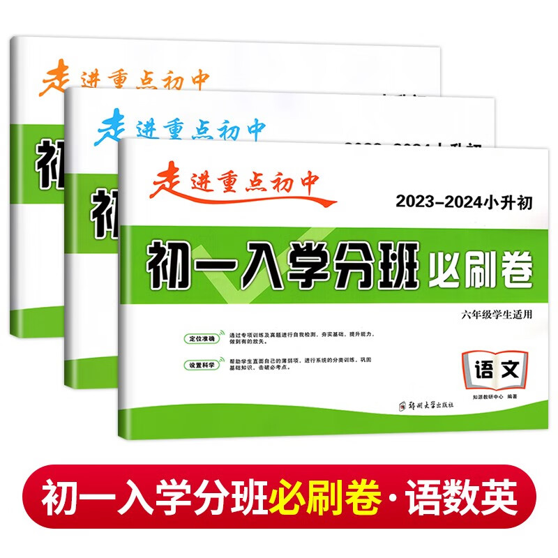 2024版小升初名校初一入学分班拔尖卷必刷卷答案详解语文数学英语全套 小学升初中招生卷新生入学摸底考试总复习毕业升学模拟押题 初一分班必刷卷【语文+数学+英语】