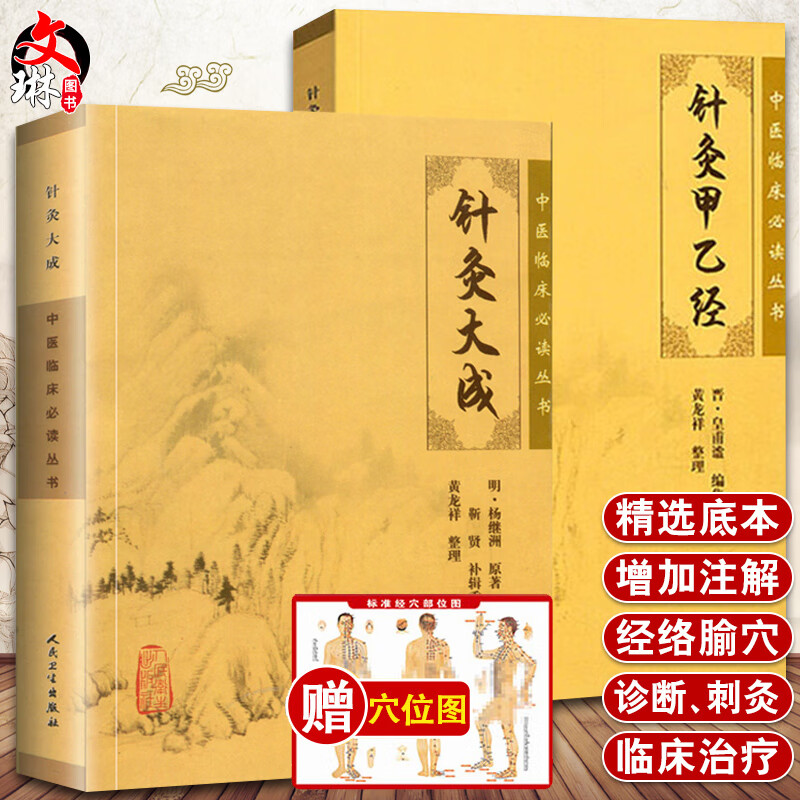 针灸大成+针灸甲乙经 杨继洲 皇甫谧 临床中医针灸自学入门书籍选读 人民卫生出版社
