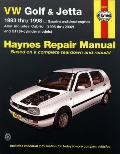 VW Golf, GTI and Jetta (93-98) and VW Cabrio (95-02) petrol & diesel Haynes Repair Manual