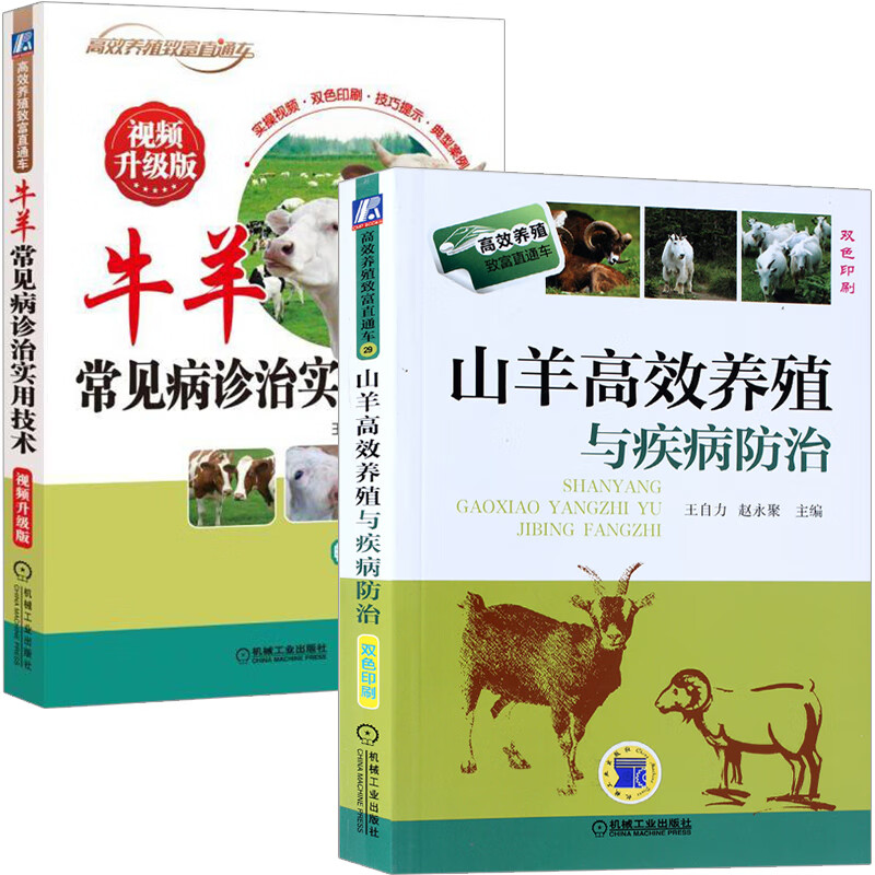 山羊高效养殖与疾病防治+牛羊常见病诊治实用技术 2册 养羊技术书籍大全羊病综合全书科学兽