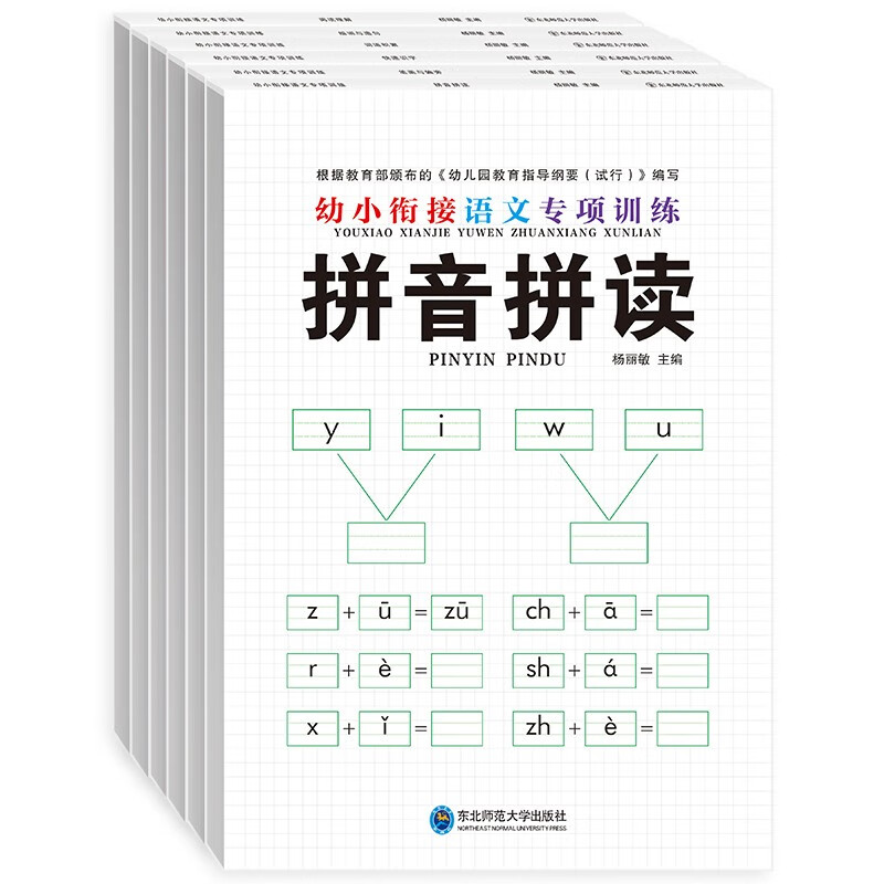 幼小衔接语文专项训练（套装共6册）：学前语文拼音语言汉字训练幼升小练习册幼小衔接教材 绿色印刷