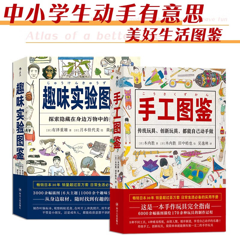 中小学动手有意思系列·美好生活图鉴：趣味实验+手工图鉴（套装2册）
